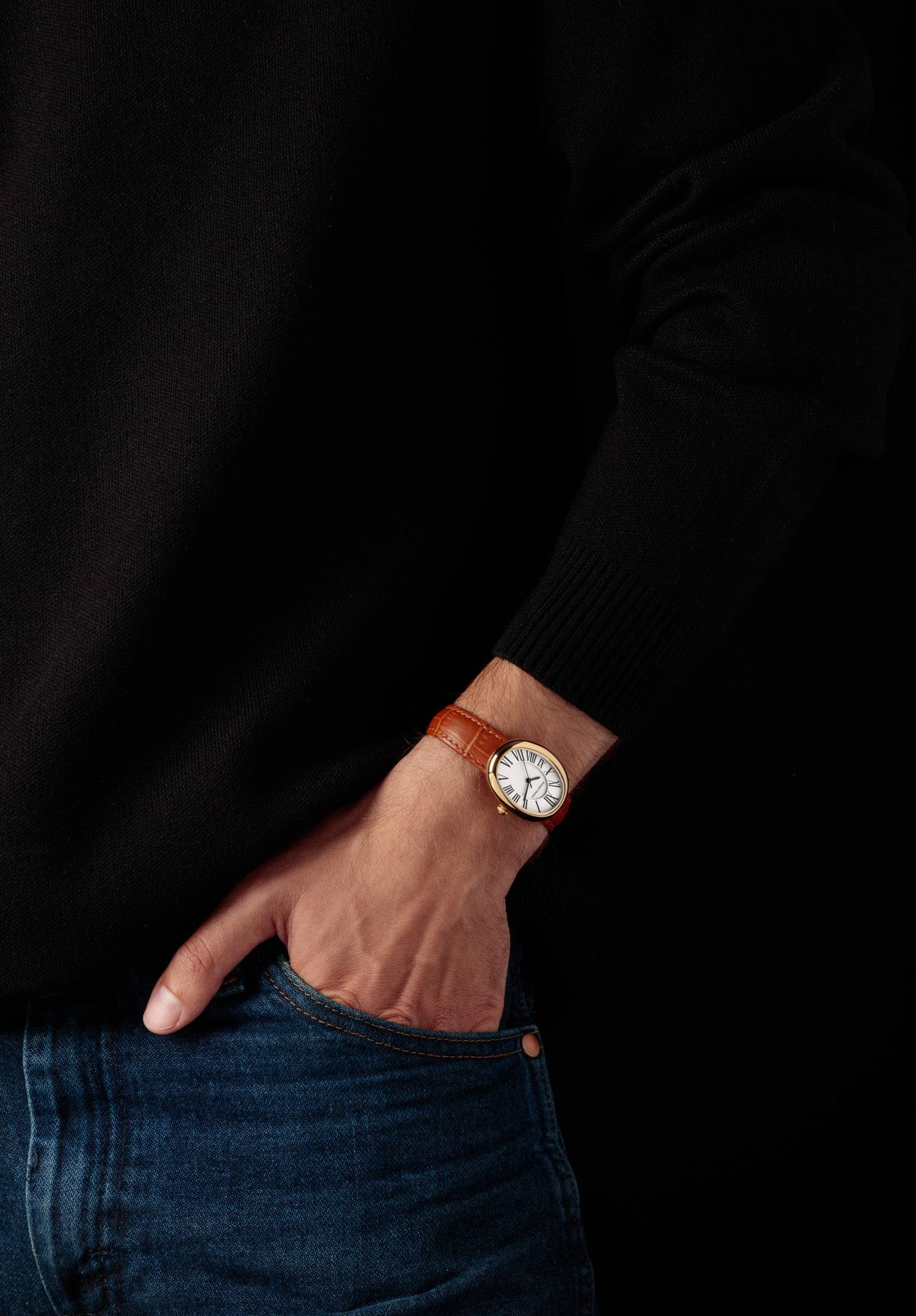 Andi™ | 28mm, Black/Silver | Unisex Oval Watch