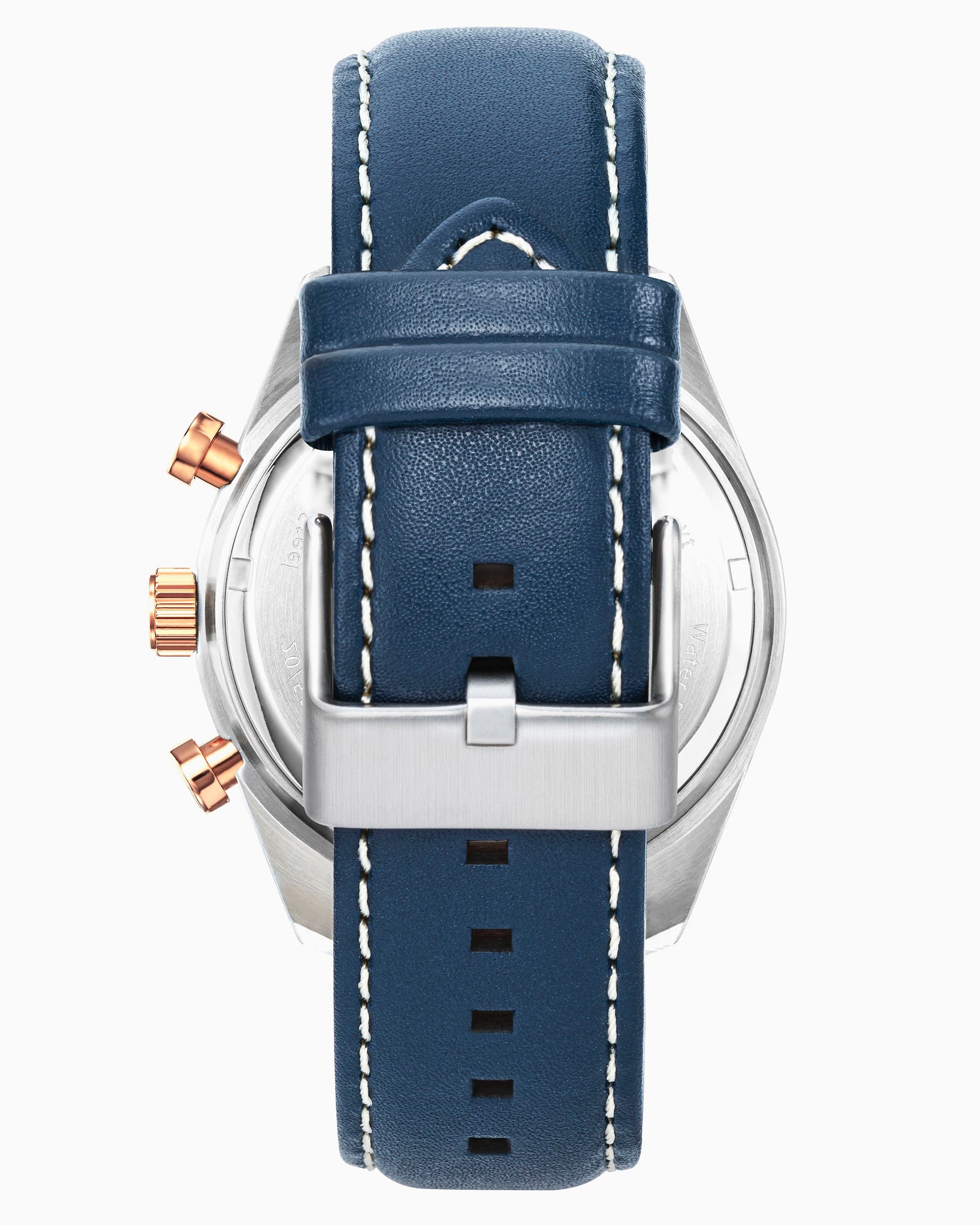Lloyd™ | 42mm, Leather/Blue/Silver/Rose Gold | Large Men's Watches